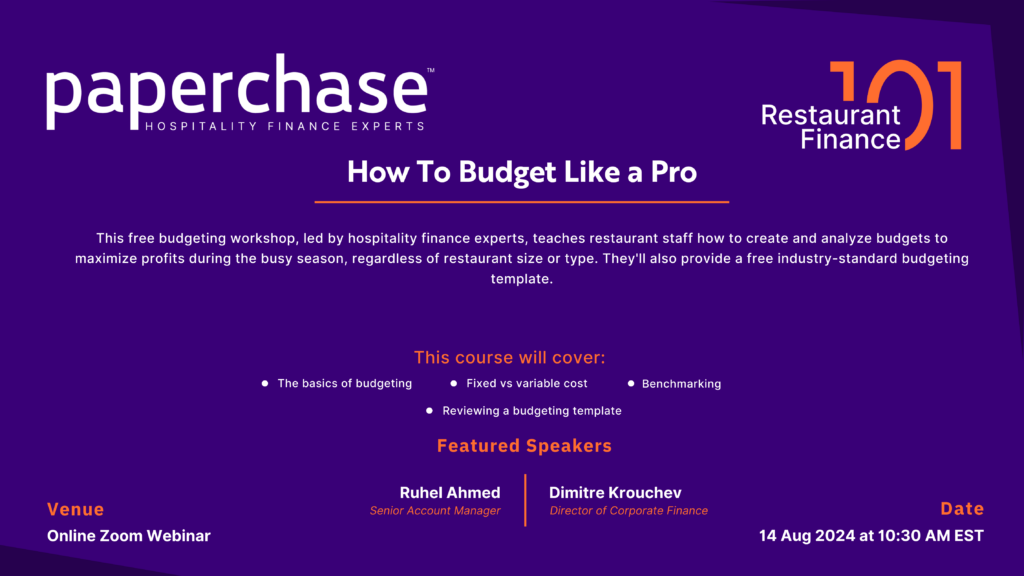 Webinars - Paperchase Hospitality Accountancy
